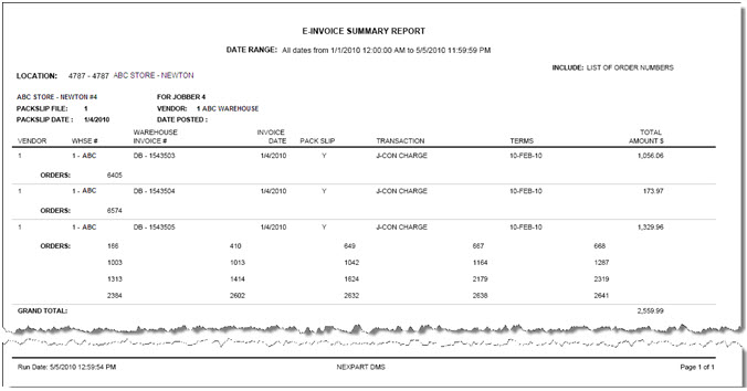 e-Invoice Reports