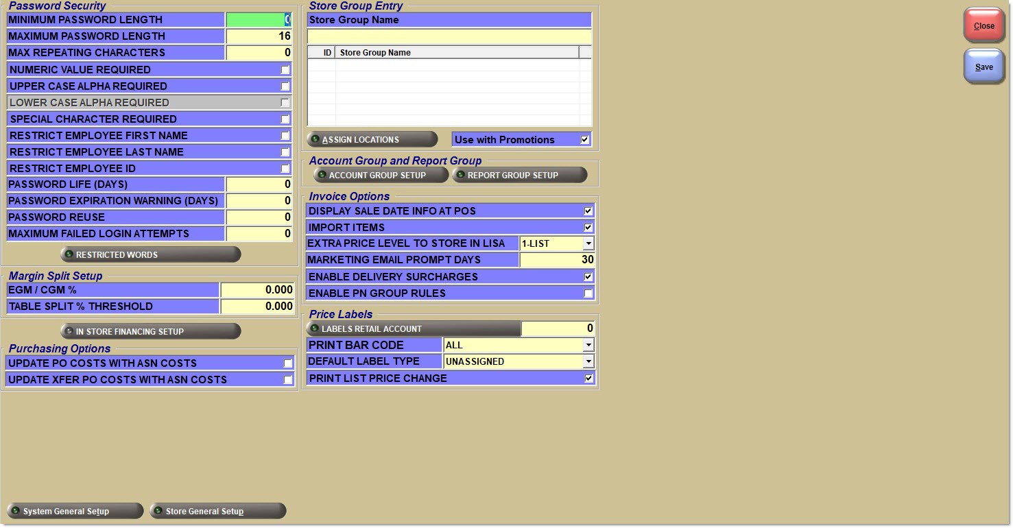 Enterprise General Setup