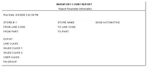 Inventory Count Report