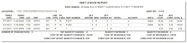 Part Ledger