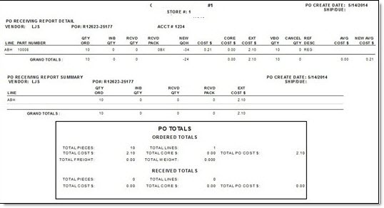 Manual PO Receipt