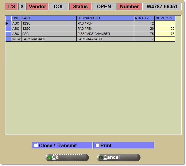Return Manifest Detail